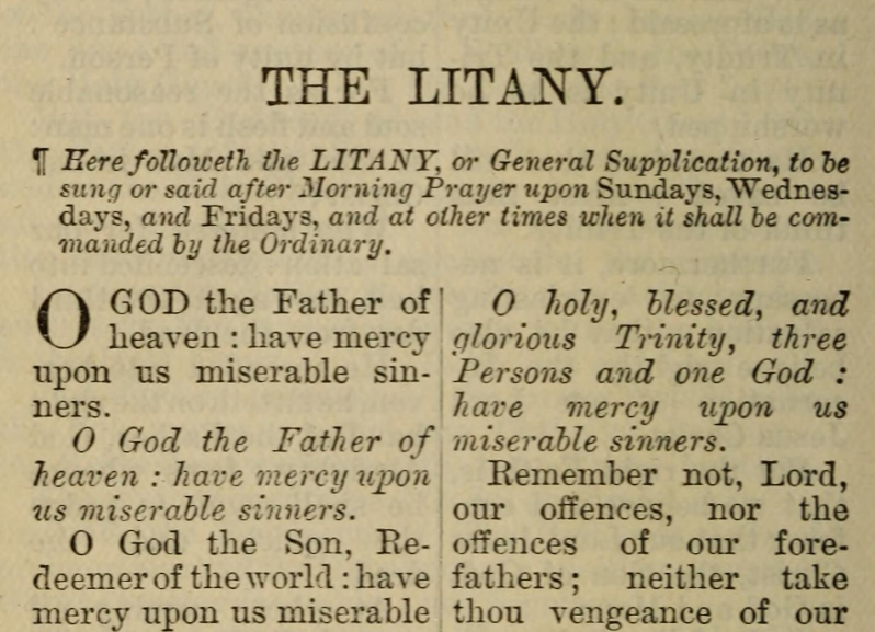 The Litany (BCP 1662 in Modern English)